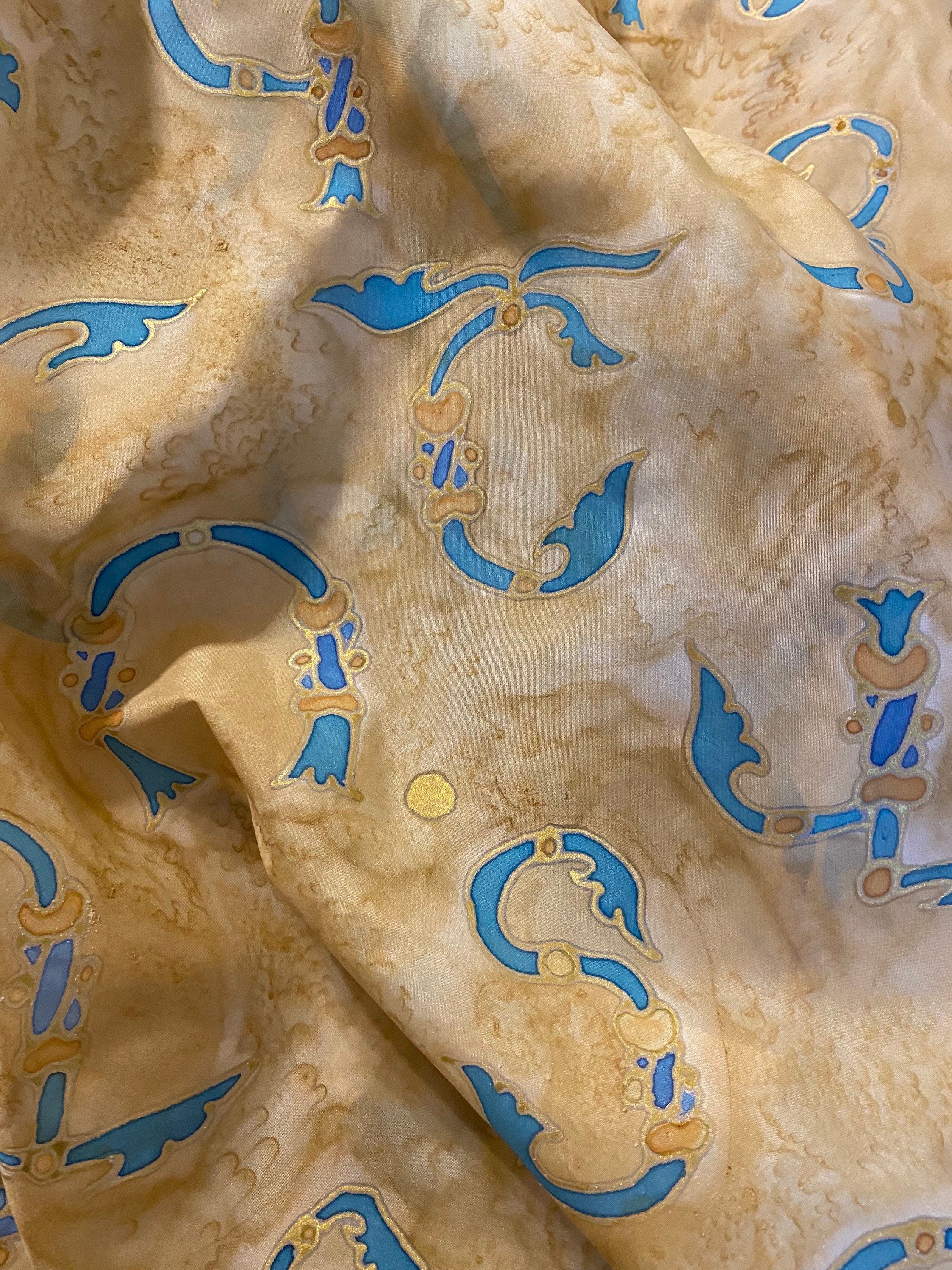 Armenian Alphabet / Handmade / Batik / Unique Gift/ Turquoise / Teal ...