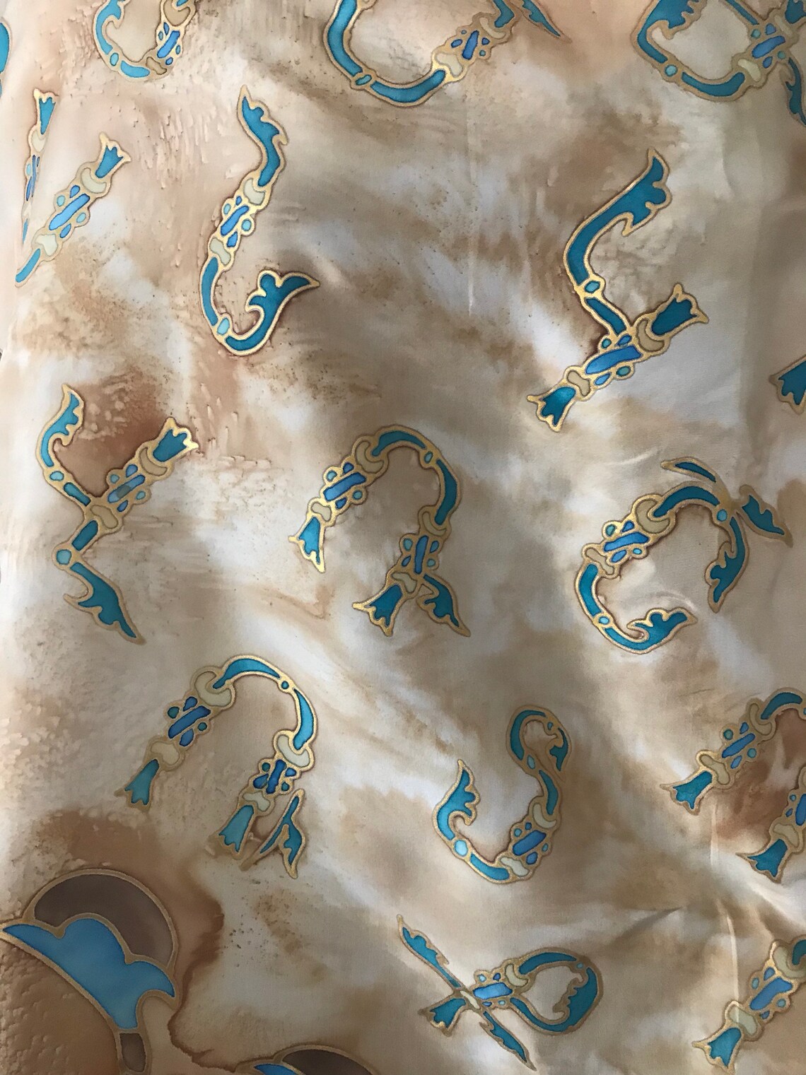 Armenian Alphabet / Handmade / Batik / Unique Gift/ Turquoise / Teal ...