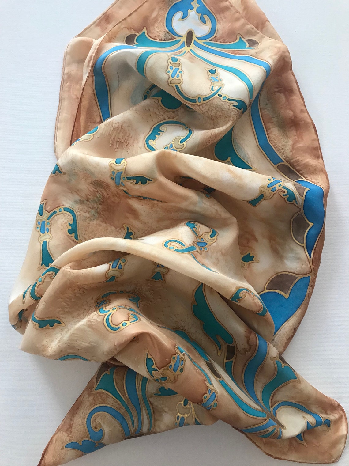 Armenian Alphabet / Handmade / Batik / Unique Gift/ Turquoise / Teal ...