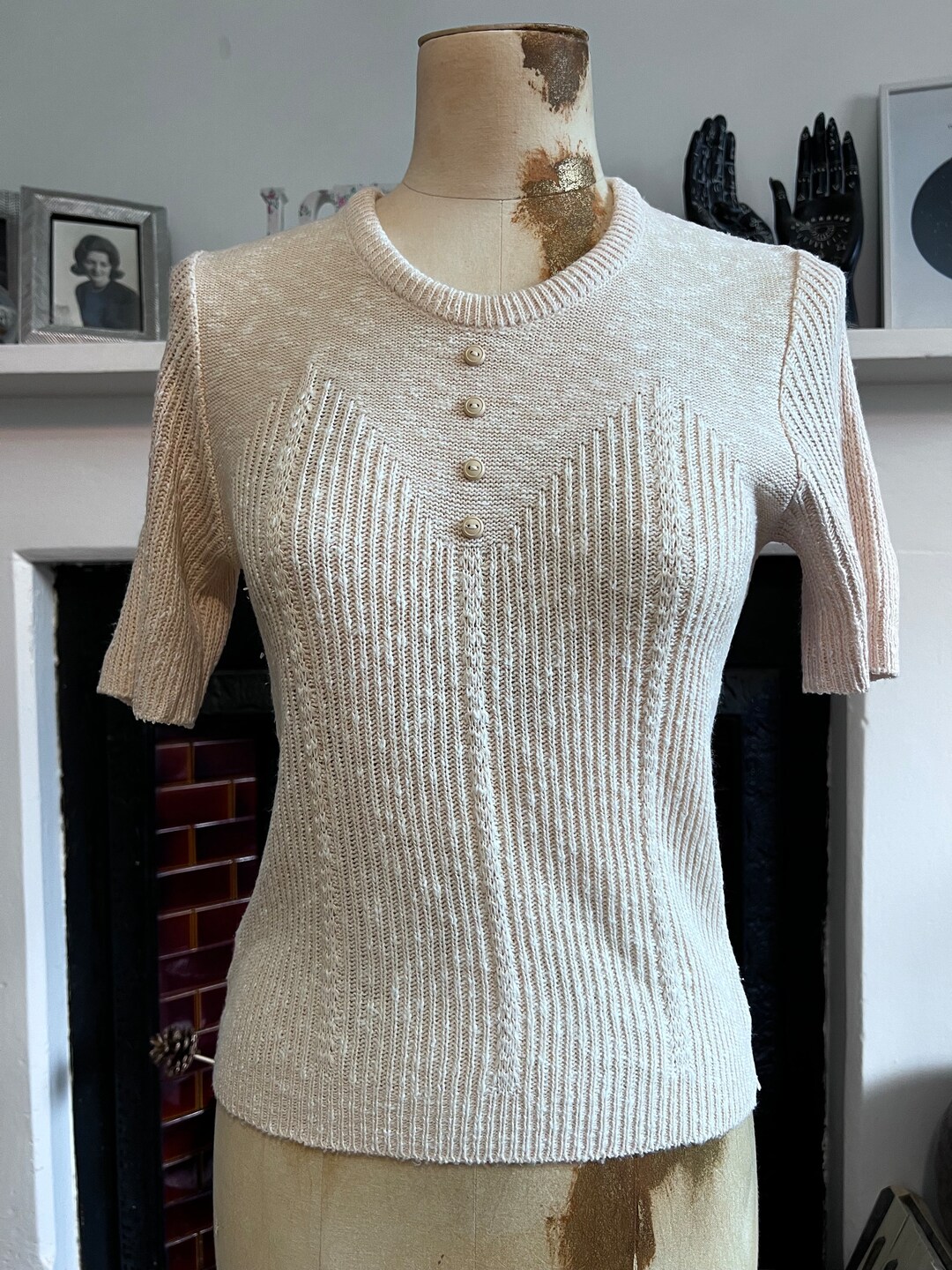 Vintage Peach Jumper Courtelle Acrylic Jumper Peach Jumper, Peach ...