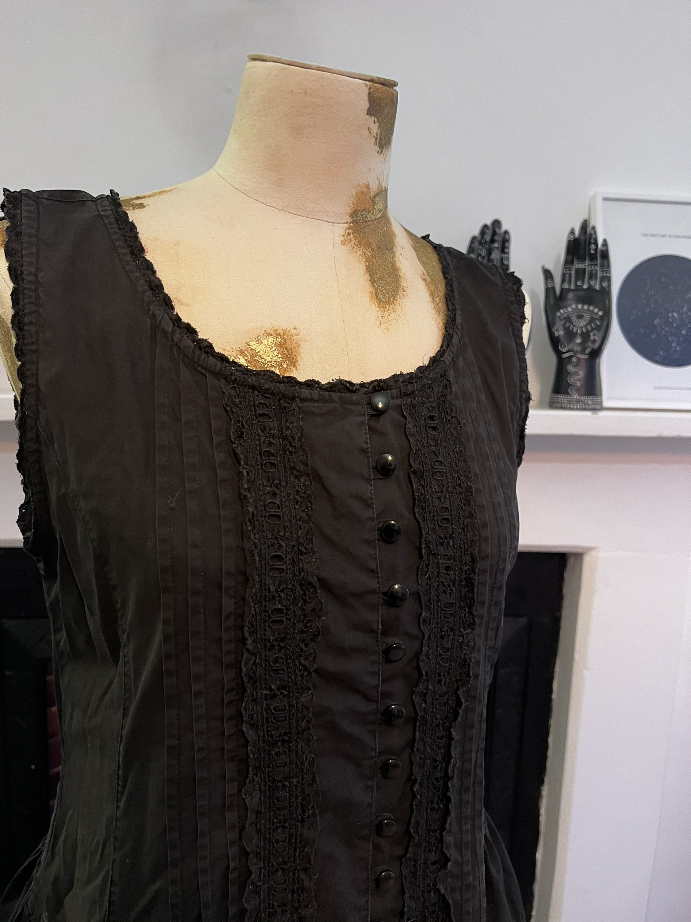 Vintage Black Layered Goth Hippie Dress Mid Length Layer Dress - Etsy