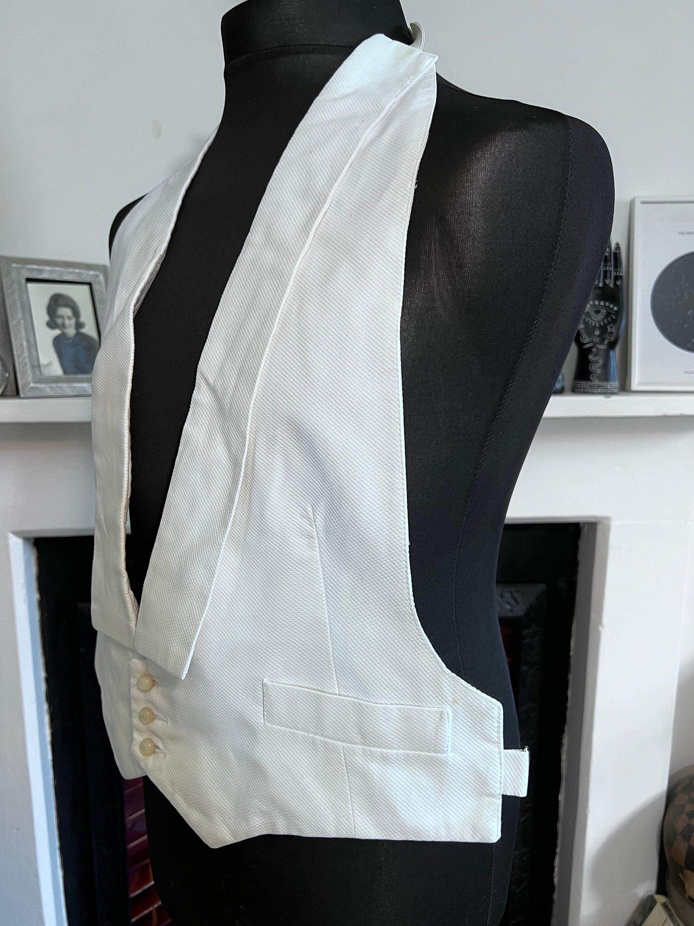 Vintage Mens White Tuxedo Waistcoat White , Suit Vest White Tie, Mens ...