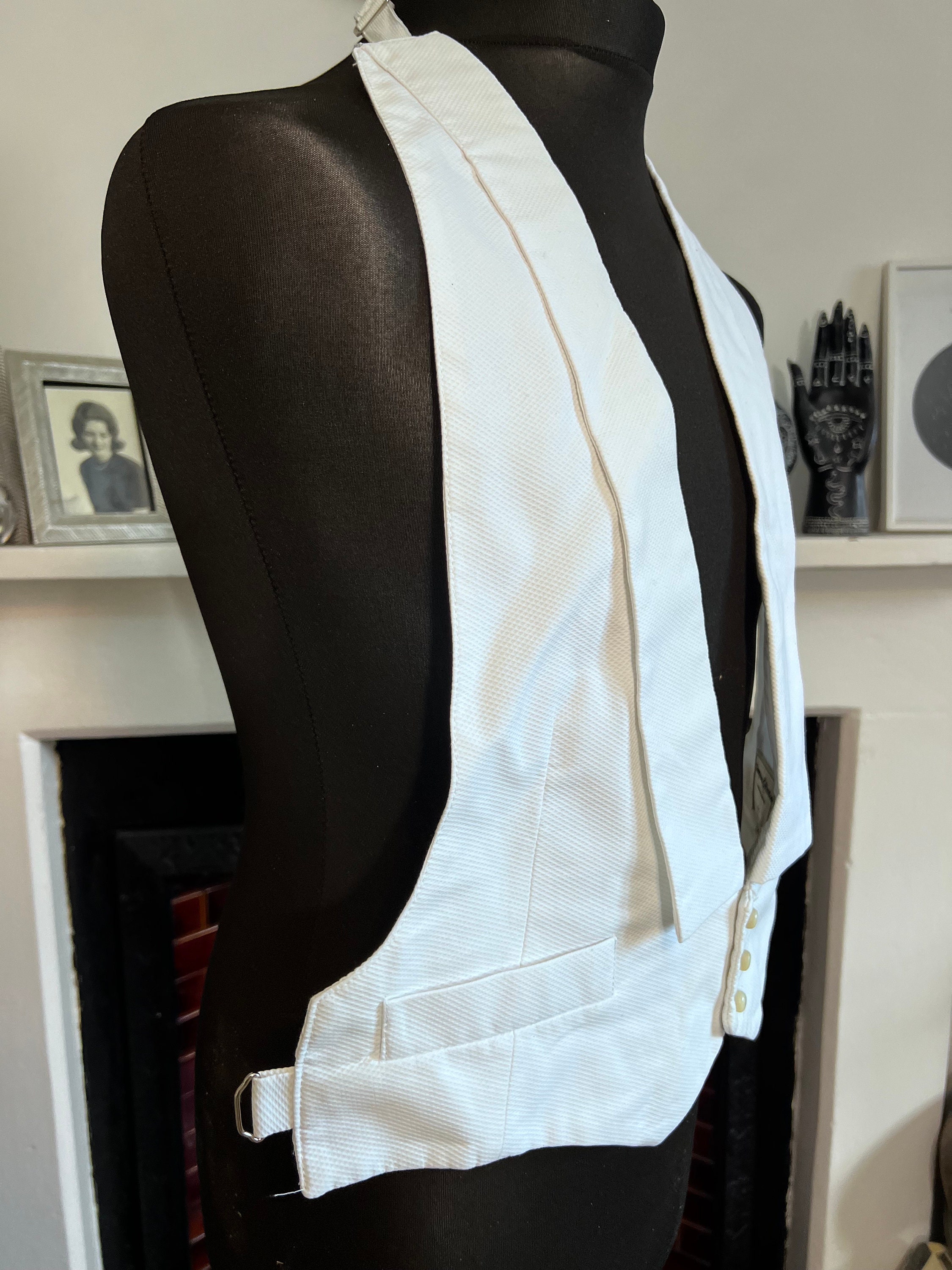 Vintage Mens White Tuxedo Waistcoat White , Suit Vest White Tie, Mens ...