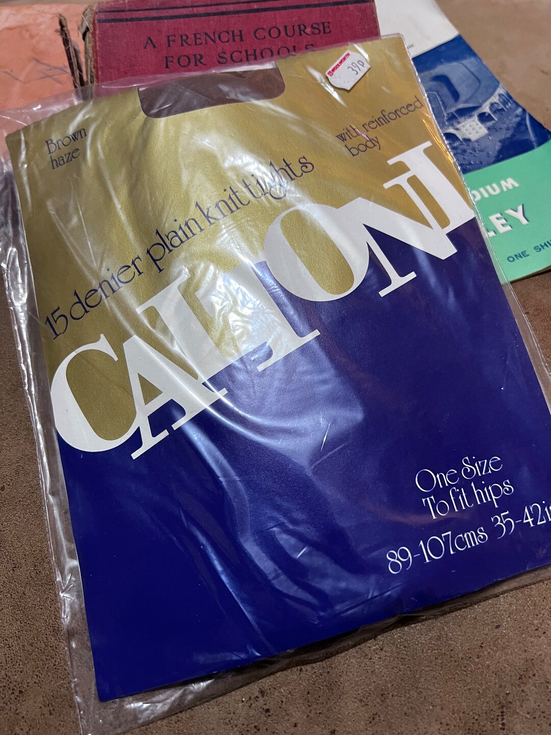 Vintage Tights Womens Dark Tan Tights Deadstock Tights Black and Brown ...