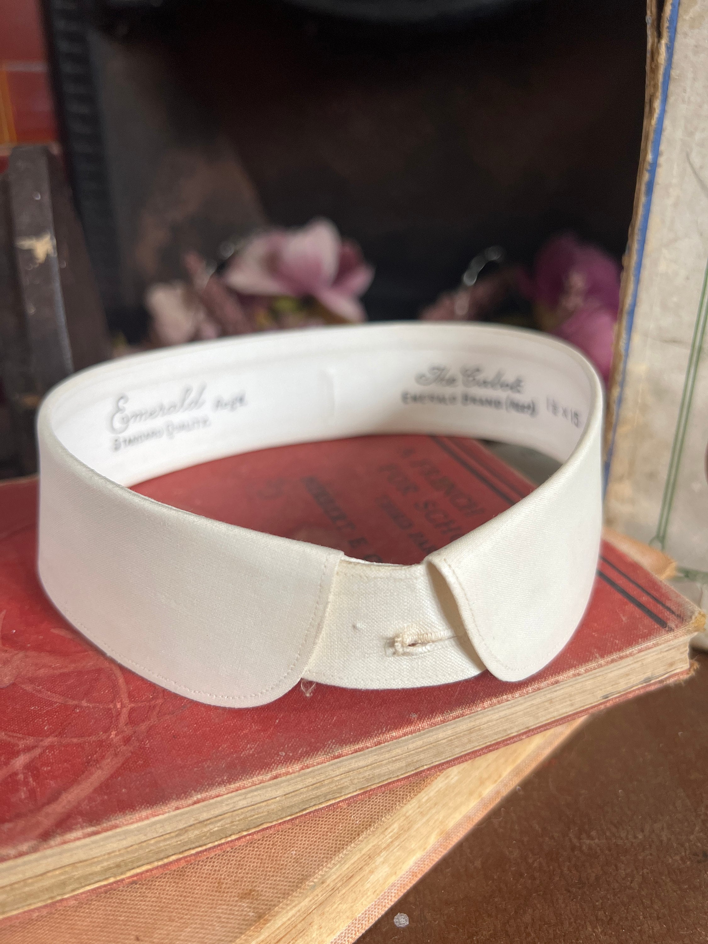 Vintage Mens Detachable Collar 1 1/2 X 15” White Unused Collar Emerald ...