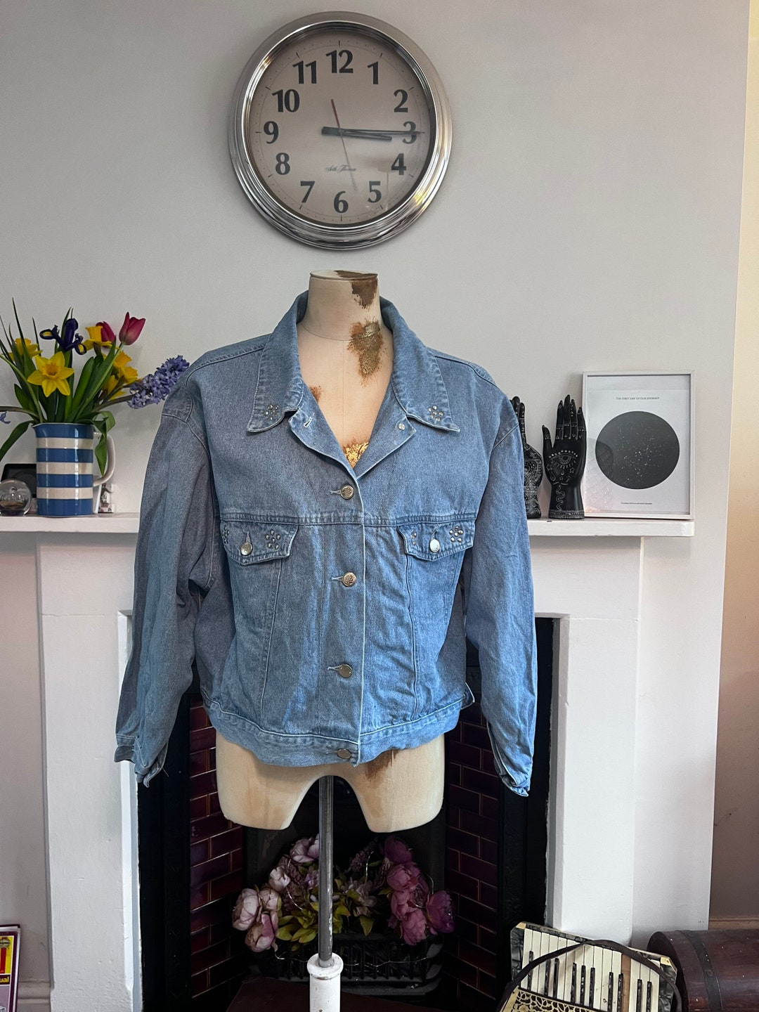 Vintage Blue Denim Jacket 80’s Denim Jacket - Vintage Denim Jacket Blue ...