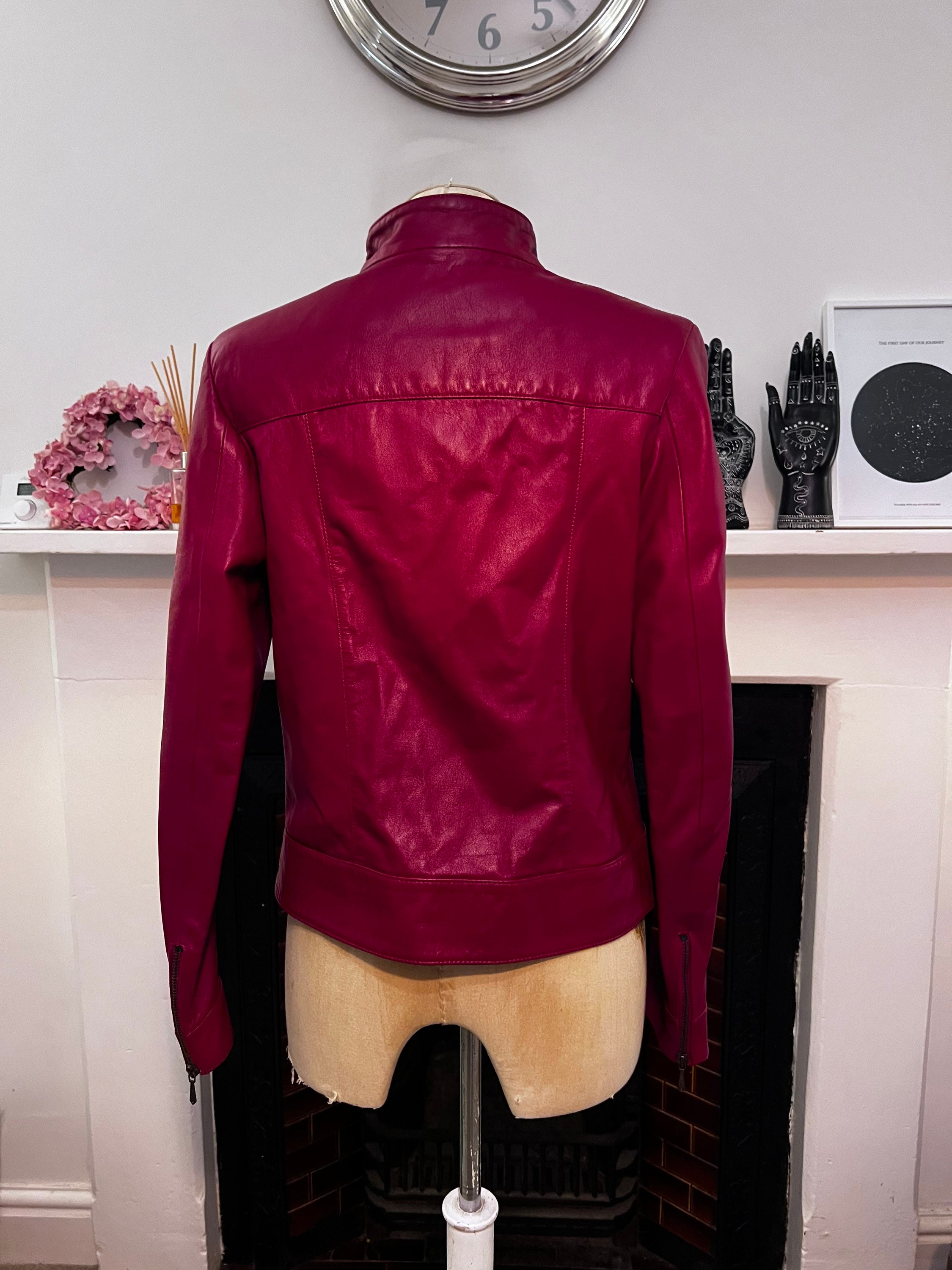Vintage Red Leather Biker Jacket 1990s St Michael Marks and - Etsy