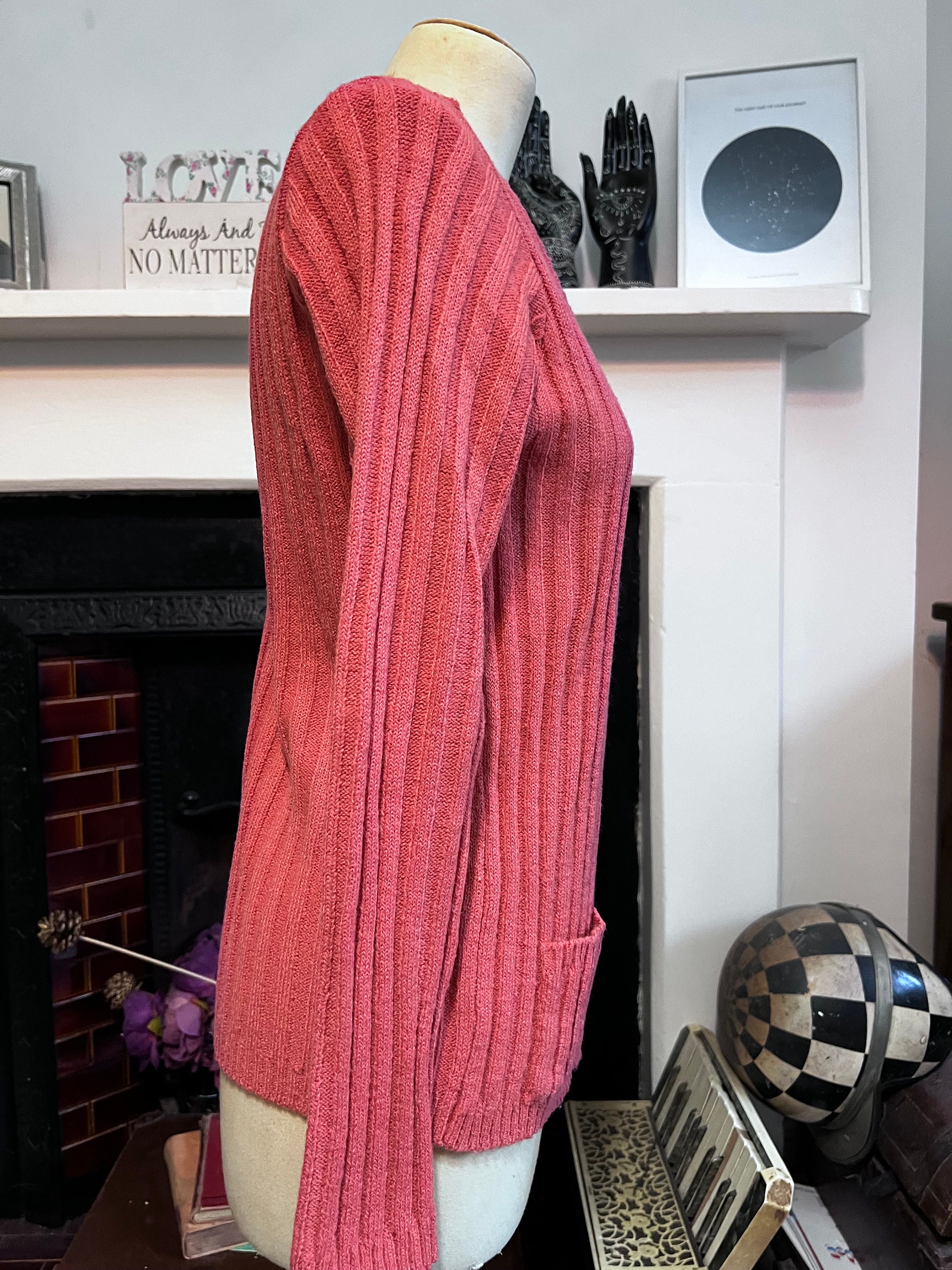 Vintage Pink Orange Jaeger Cardigan, Pink Cardigan, Pink Vintage ...