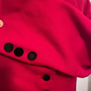 Vintage Red Riding Jacket Black Collars Scarlet Blazer Jacket ...