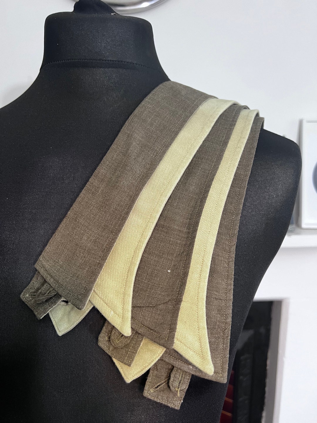 Vintage WW2 British Army Shirt Collars - 1940s Khaki Detachable Collar ...