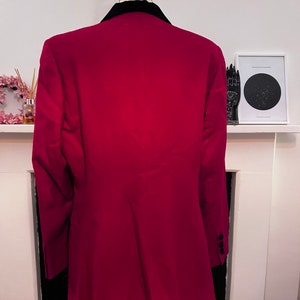 Vintage Red Riding Jacket Black Collars Scarlet Blazer Jacket ...