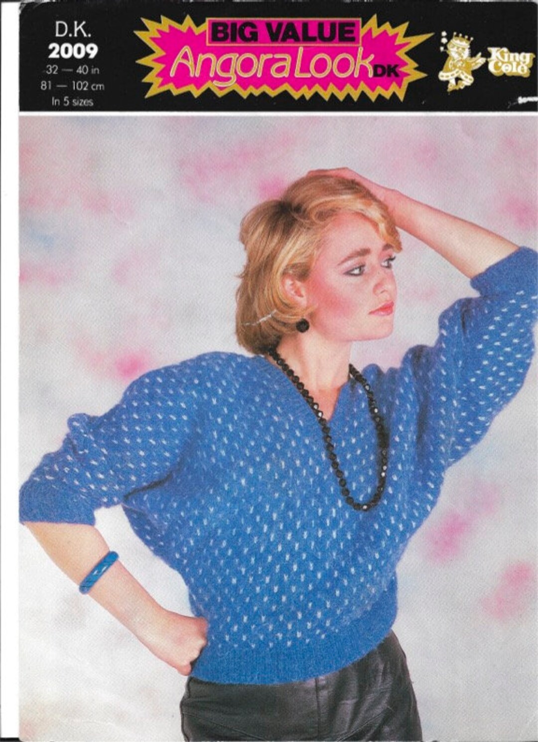 Vintage Angora Look DK Knitting Pattern King Cole DK 2009 Ladies Women ...