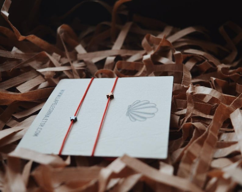 Wish Bracelet With Tiny Star/thread Bracelet/red String - Etsy