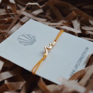 Wave Charm Thread Bracelet 24K Gold Friendship Bracelet Bridesmaids ...