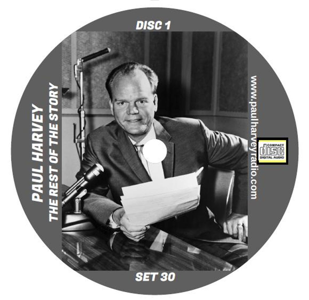 Paul Harvey set 30 the Rest of the Story 126 Episodes on 6 Audio Cds - Etsy