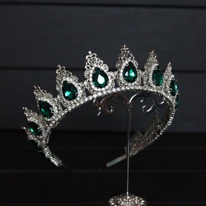 Green Crown Crown Emerald Crown Green Tiara Crown Bridal Tiara Green ...