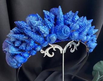 Blue Mermaid Crown Seashell Crown Seashell Tiara Ocean Hair Accessories ...