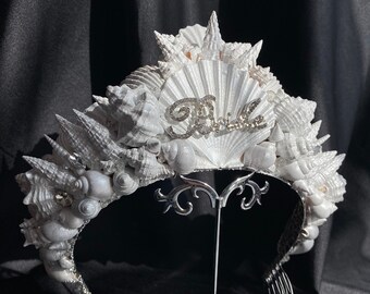 Black Mermaid Crown Seashell Crown Seashell Tiara Ocean Hair ...