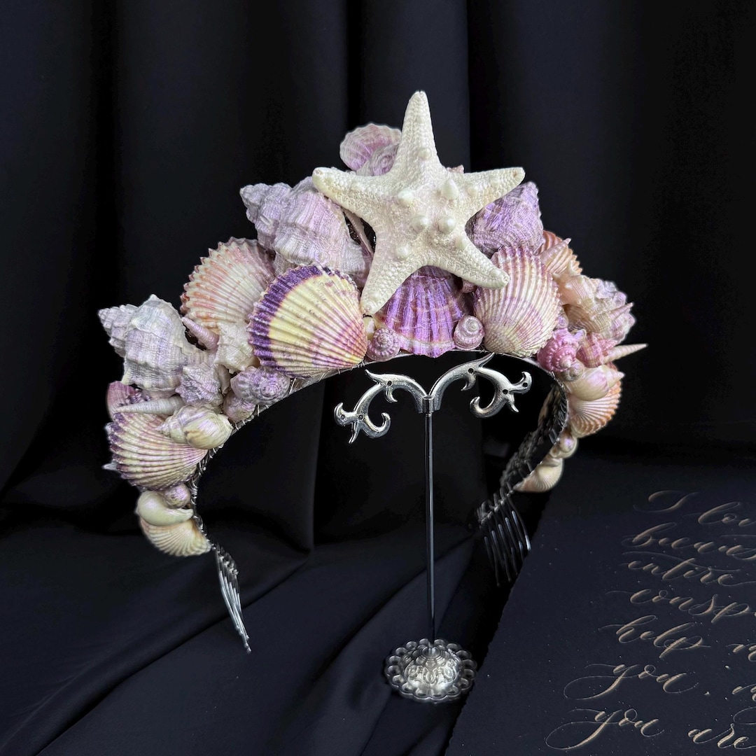 Pink Mermaid Crown Seashell Crown Seashell Tiara Ocean Hair Accessories ...