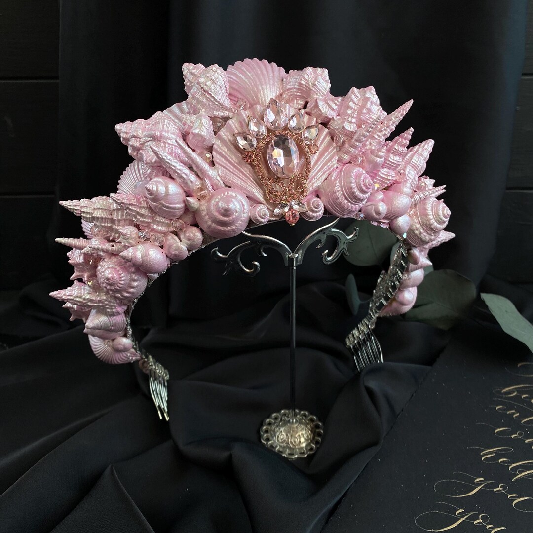 Pink Mermaid Crown Seashell Crown Seashell Tiara Ocean Hair Accessories ...