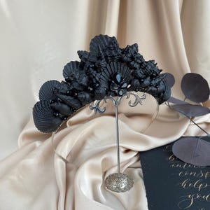Black Mermaid Crown Seashell Crown Seashell Tiara Ocean Hair ...