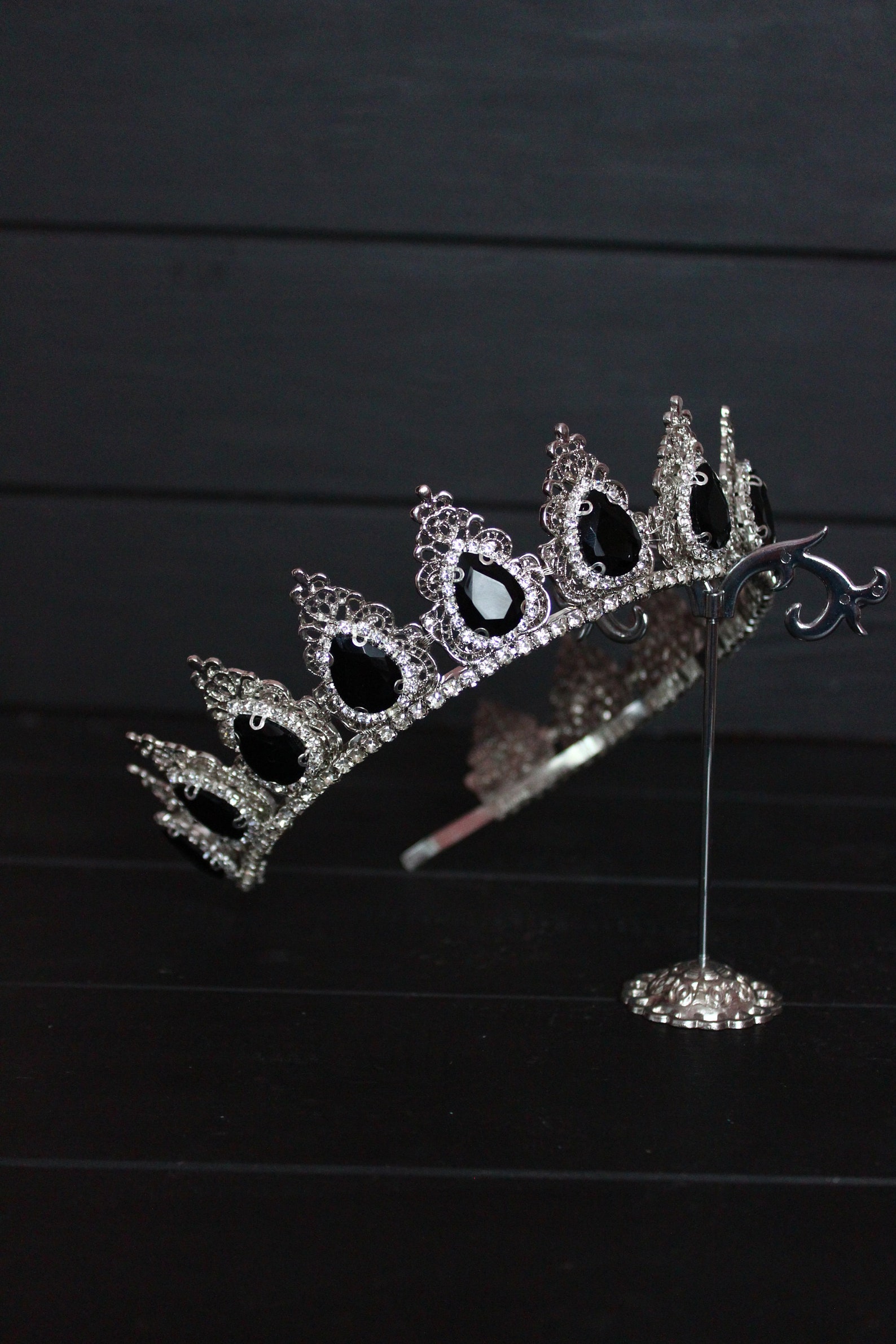 Black Crystal Tiara Black Crown Black Crowns and Tiaras | Etsy