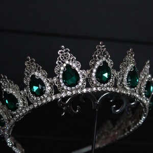 Green Crown Crown Emerald Crown Green Tiara Crown Bridal Tiara Green ...