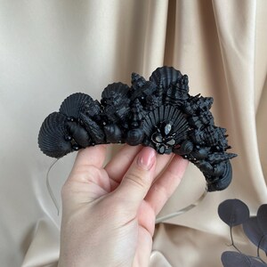 Black Mermaid Crown Seashell Crown Seashell Tiara Ocean Hair ...