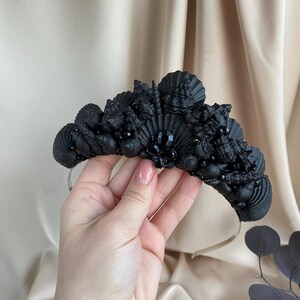 Black Mermaid Crown Seashell Crown Seashell Tiara Ocean Hair ...
