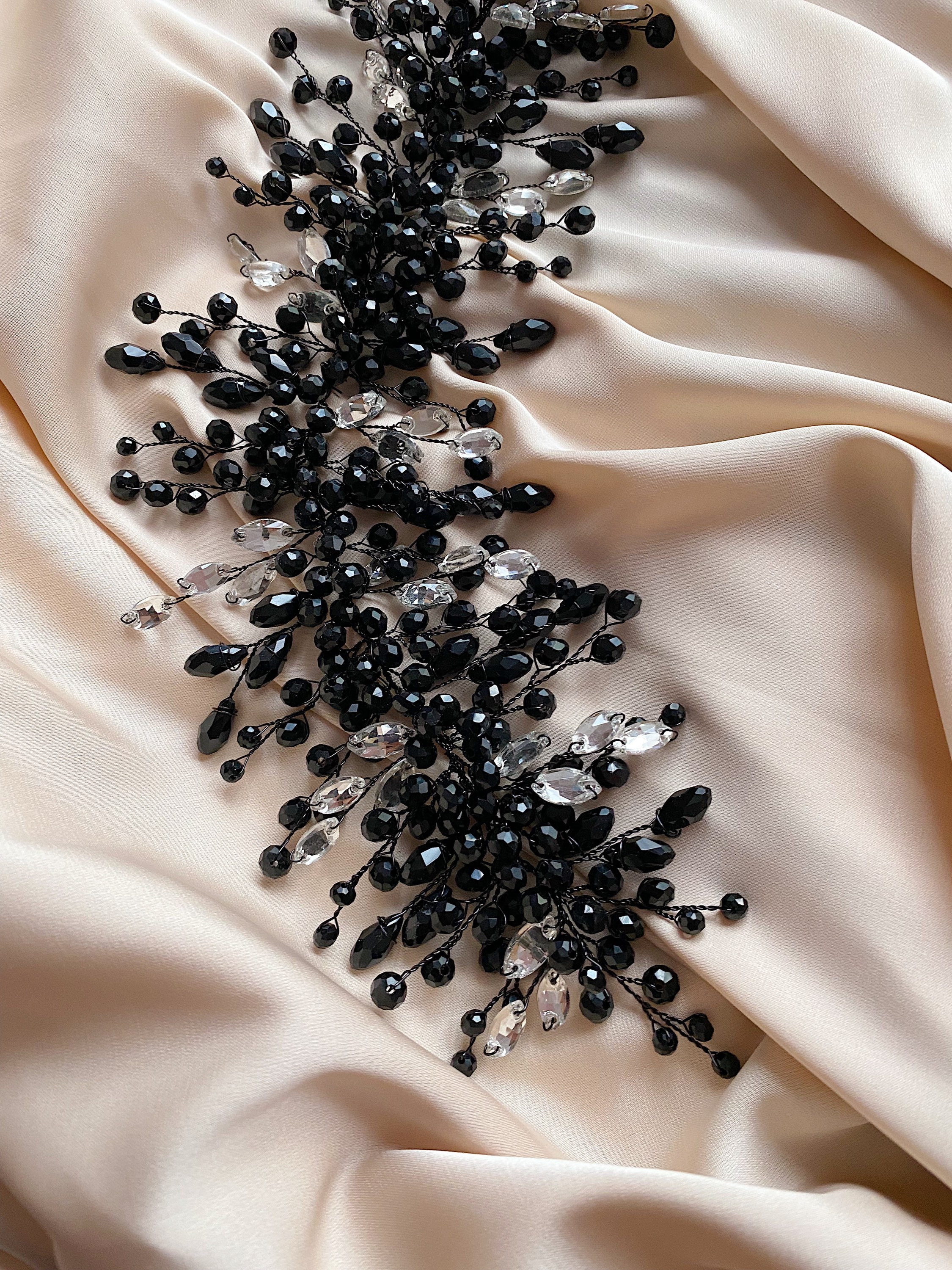 Black Head Piece Black Hair Jewelry Black Hair Accessories - Etsy