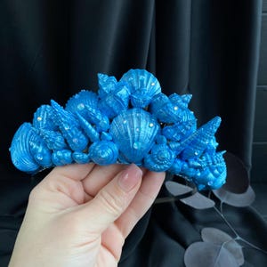 Blue Mermaid Crown Seashell Crown Seashell Tiara Ocean Hair Accessories ...