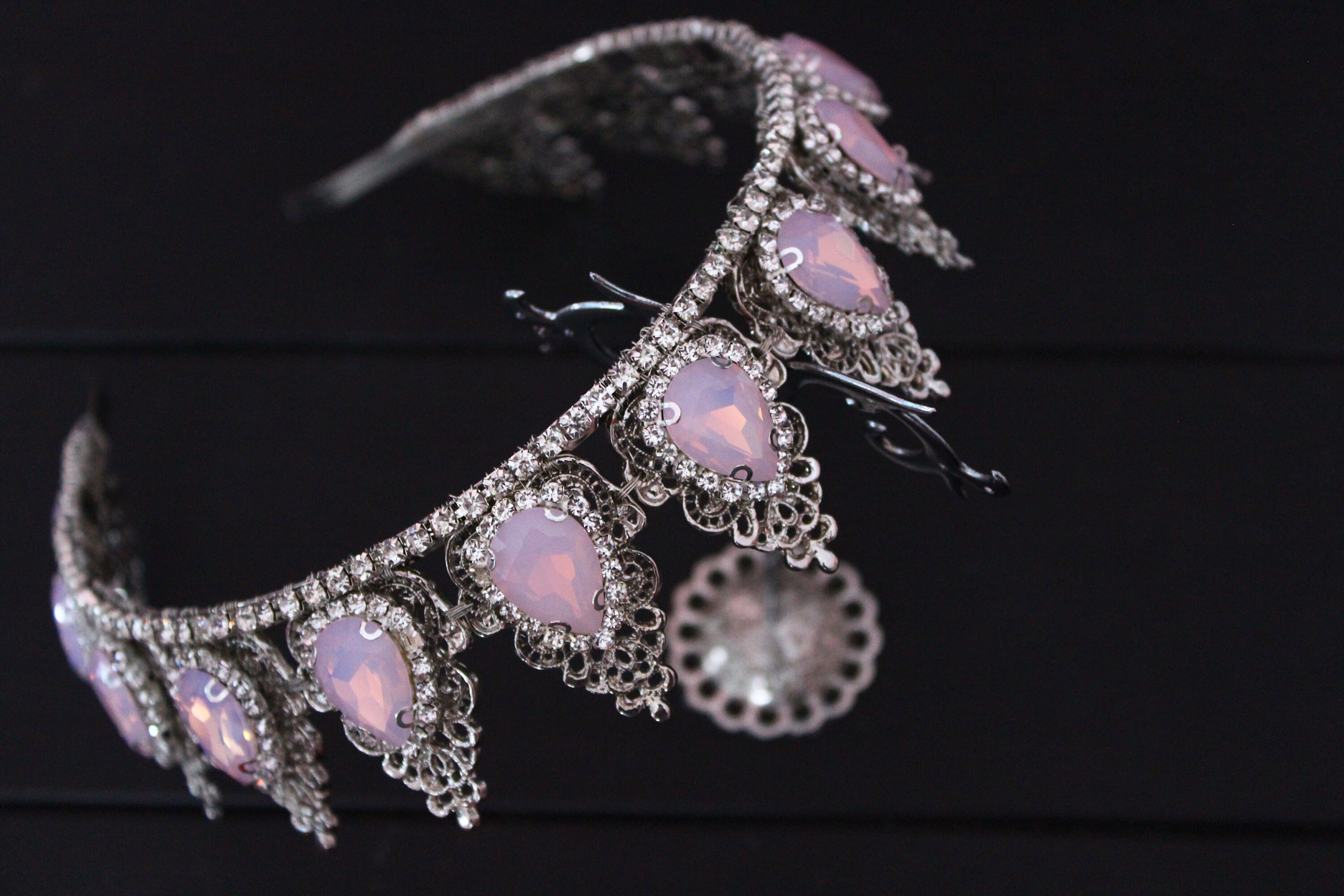 Pink Tiara Crystal Bridal Tiara Blush Bridal Jewelry Diadema - Etsy