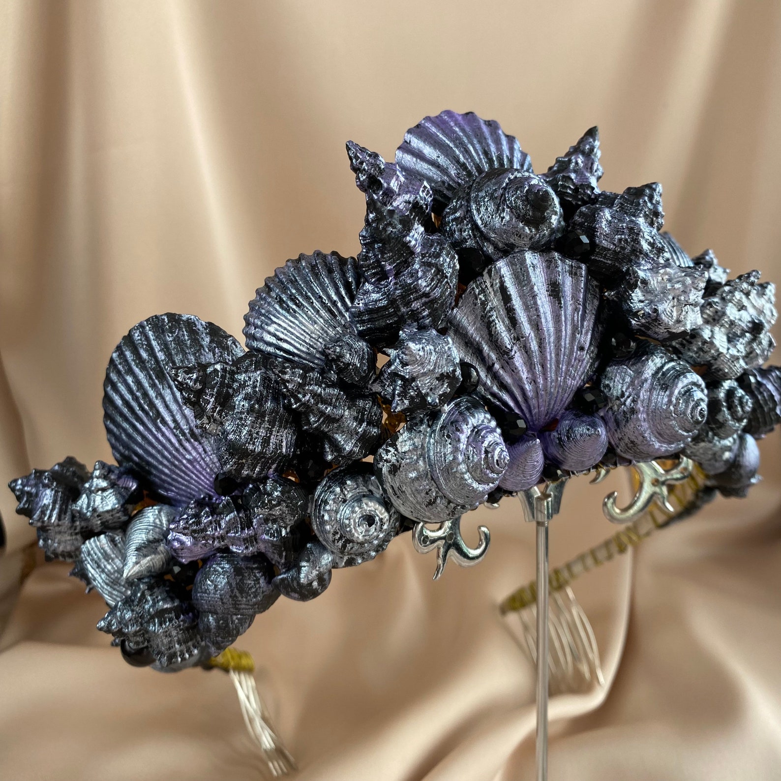 Purple Mermaid Crown Seashell Crown Seashell Tiara Ocean Hair - Etsy