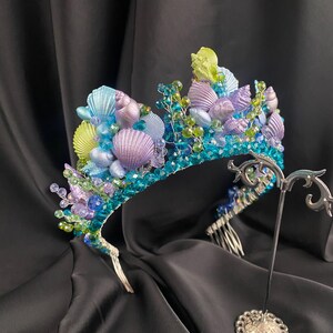 Blue Mermaid Crown Seashell Crown Seashell Tiara Ocean Hair Accessories ...