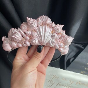 Pink Mermaid Crown Seashell Crown Seashell Tiara Ocean Hair - Etsy