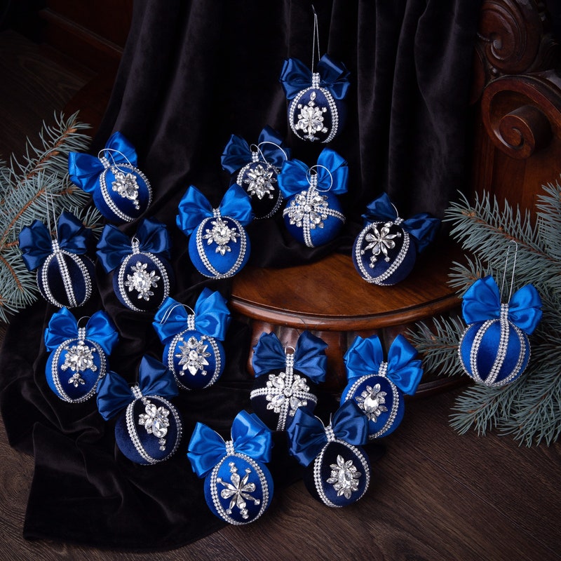 Blue Christmas Ornaments - Etsy
