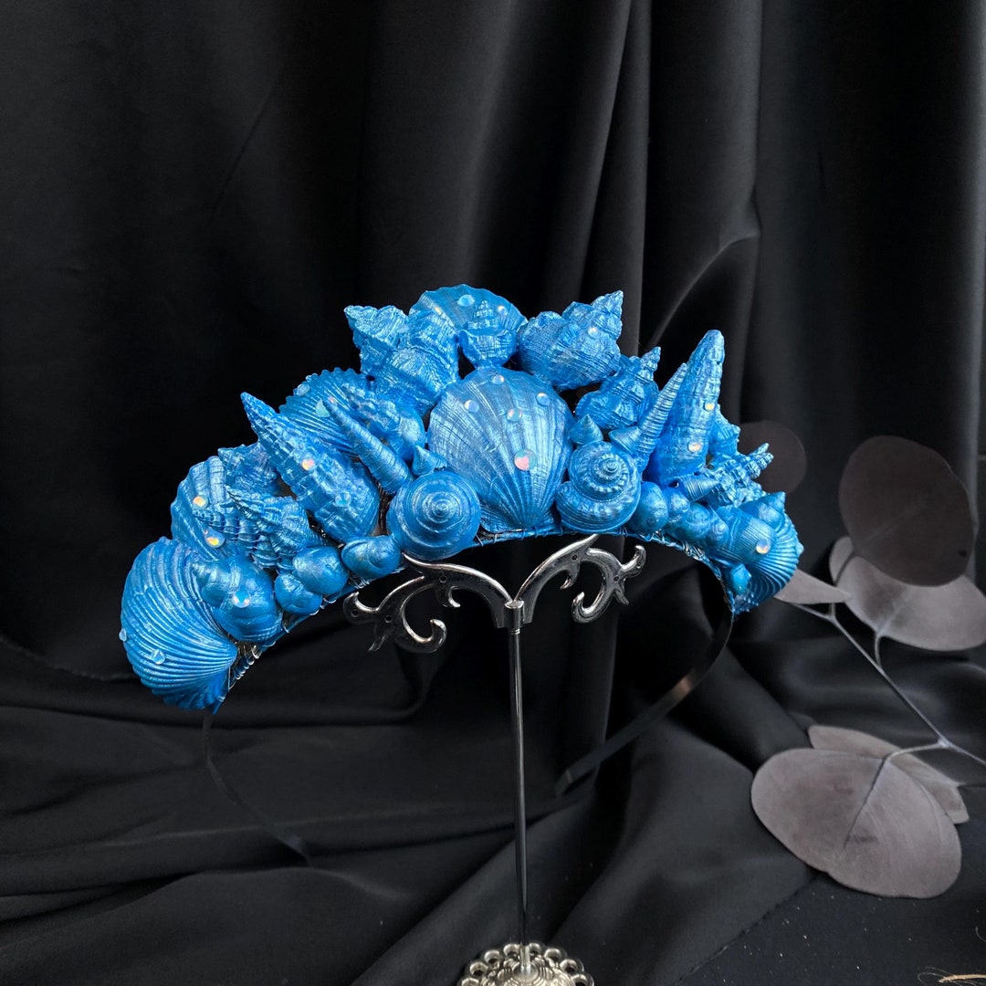 Blue Mermaid Crown Seashell Crown Seashell Tiara Ocean Hair Accessories ...