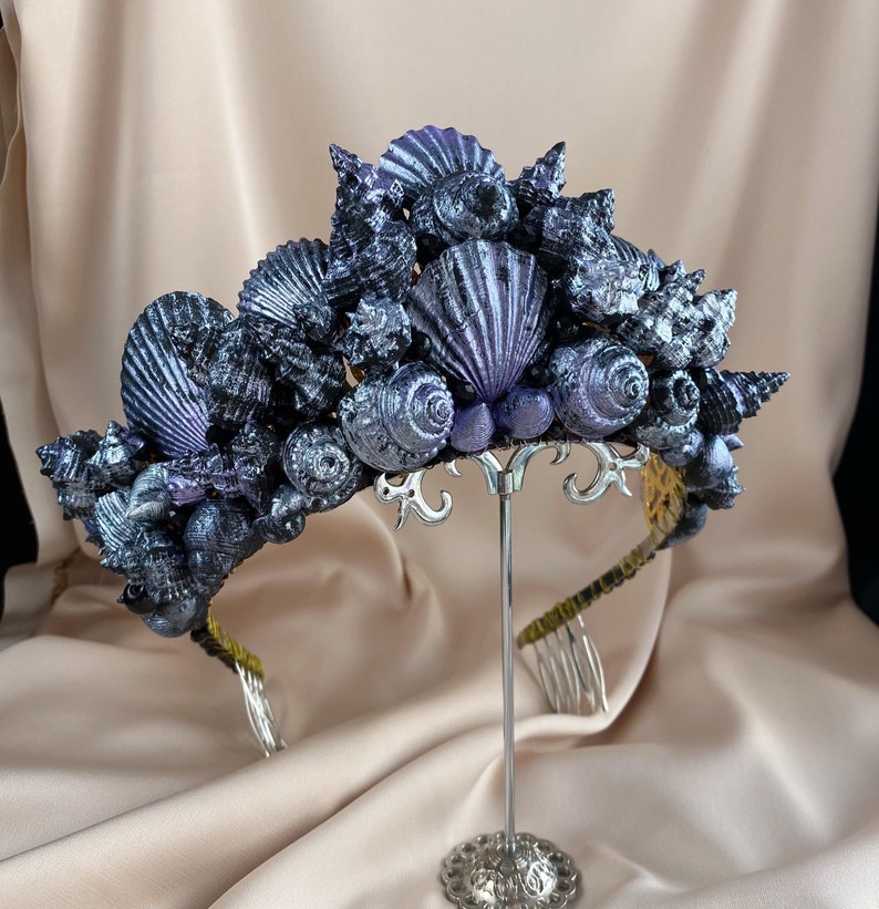 Purple Mermaid Crown Seashell Crown Seashell Tiara Ocean Hair - Etsy