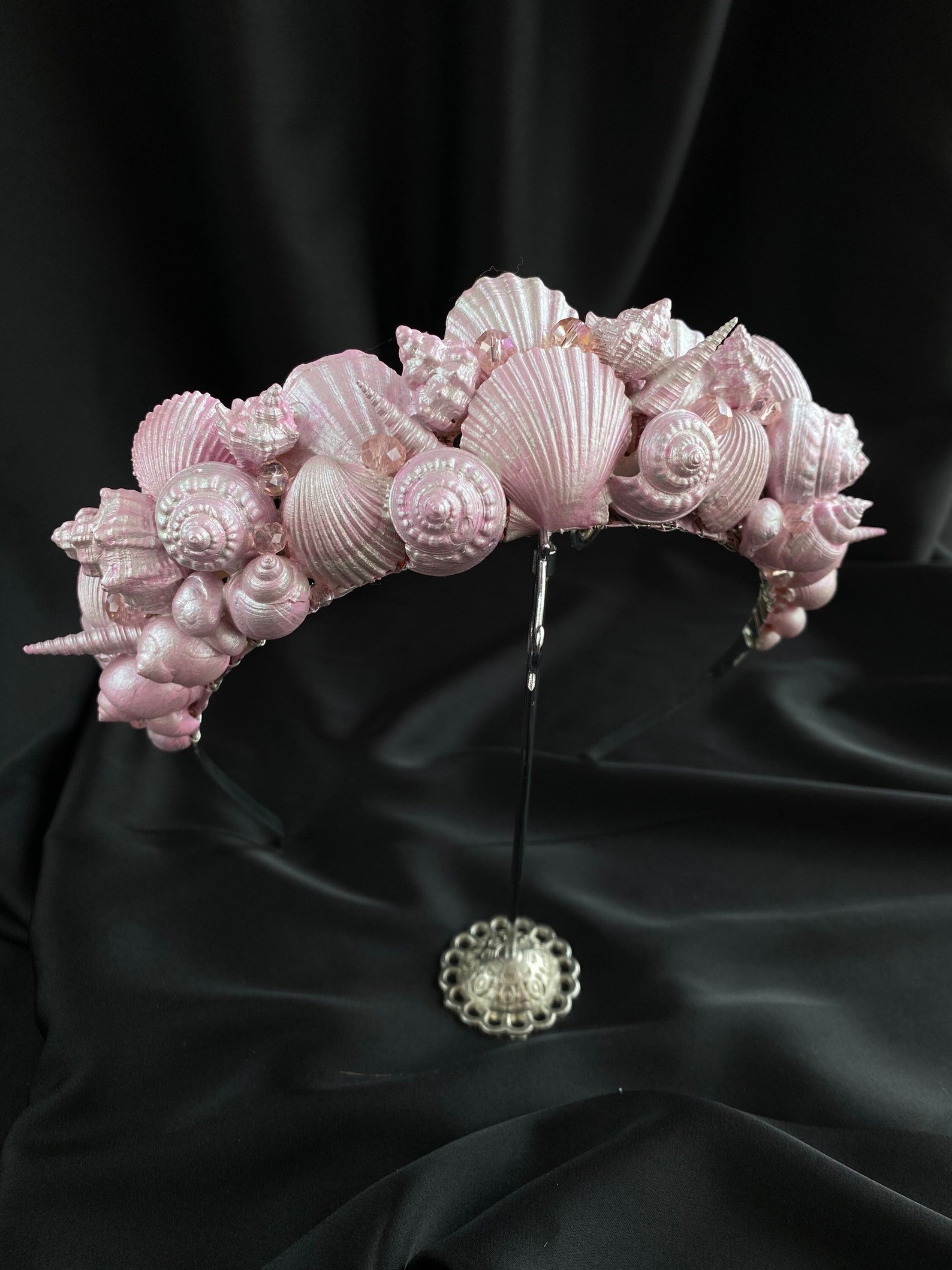 Pink Mermaid Crown Seashell Crown Seashell Tiara Ocean Hair - Etsy