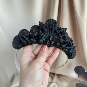 Black Mermaid Crown Seashell Crown Seashell Tiara Ocean Hair ...