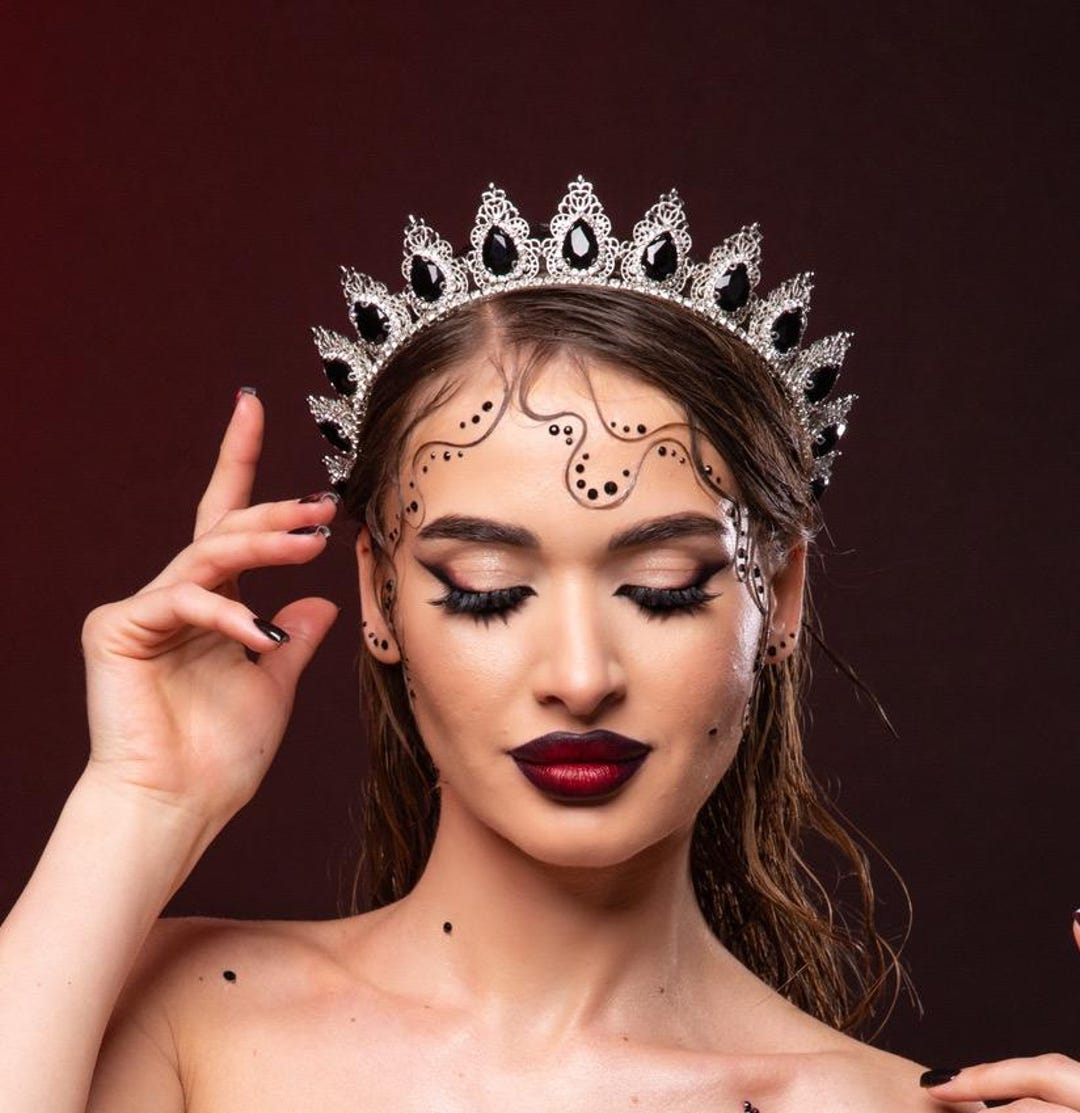 Black Crystal Tiara Black Crown Black Crowns and Tiaras Black Headband ...
