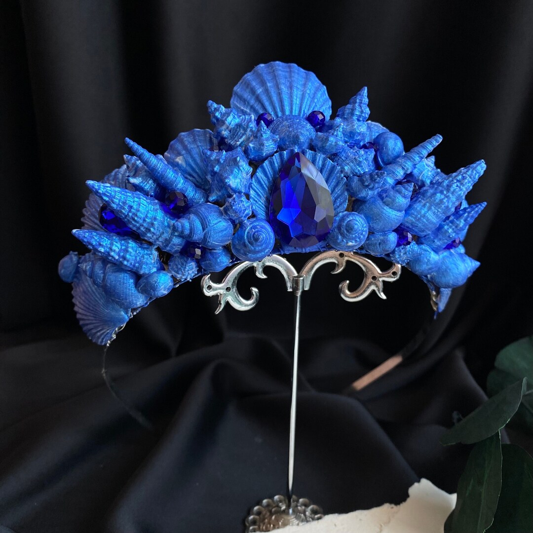 Blue Mermaid Crown Seashell Crown Seashell Tiara Ocean Hair Accessories ...