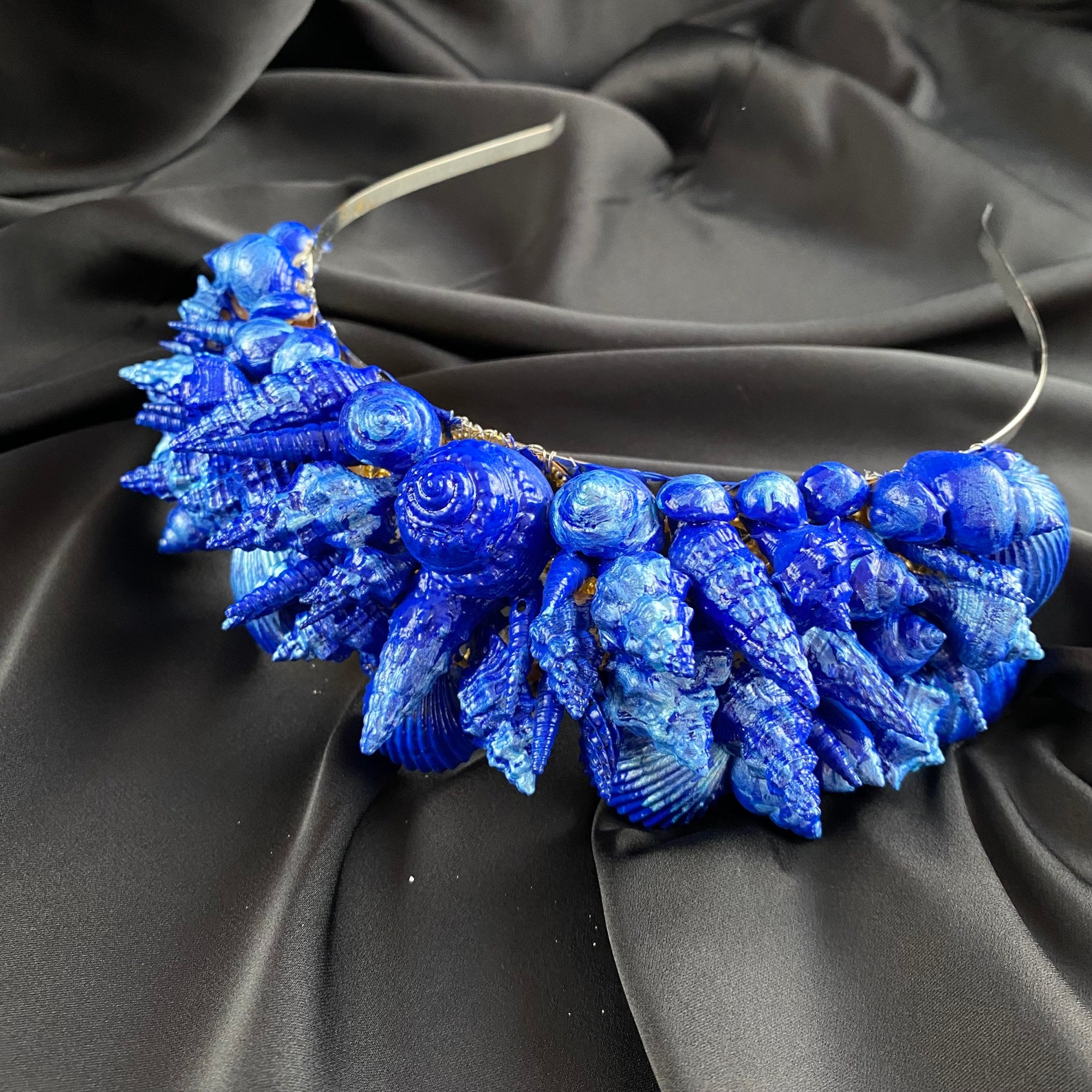 Blue Mermaid Crown Seashell Crown Seashell Tiara Ocean Hair - Etsy