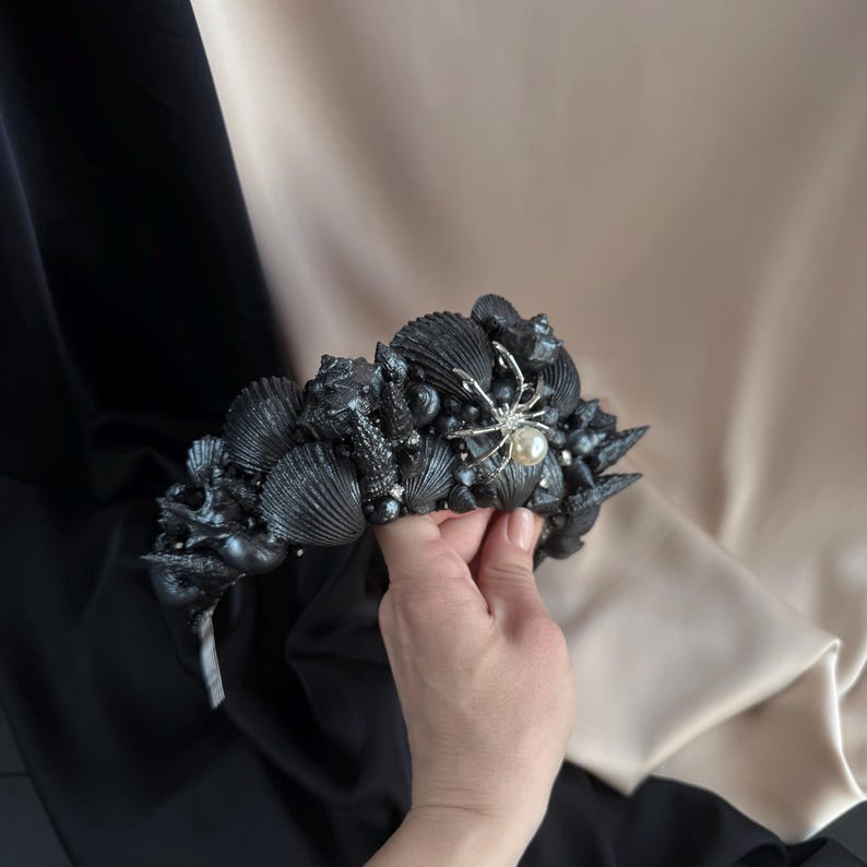 Halloween Black Seashell Crown - Etsy