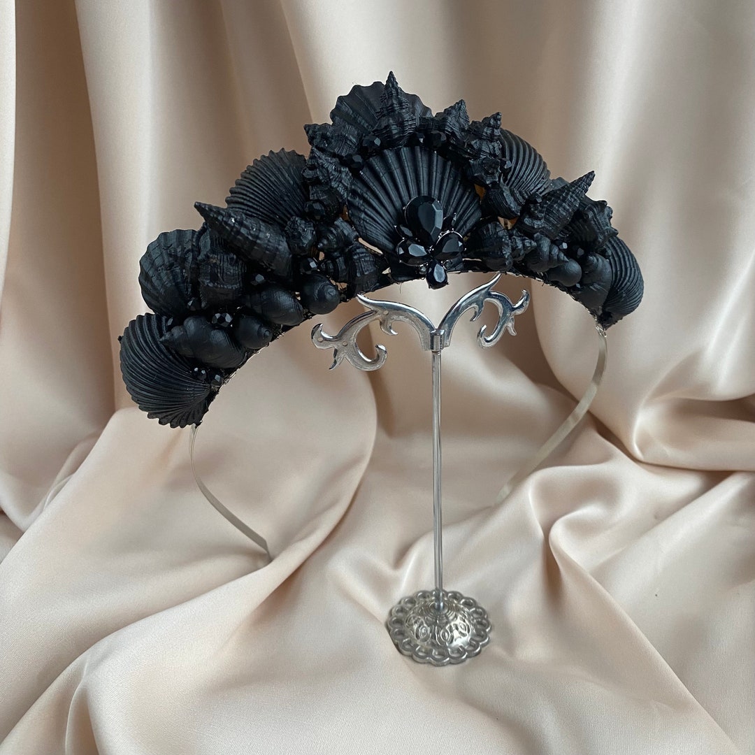 Black Mermaid Crown Seashell Crown Seashell Tiara Ocean Hair ...