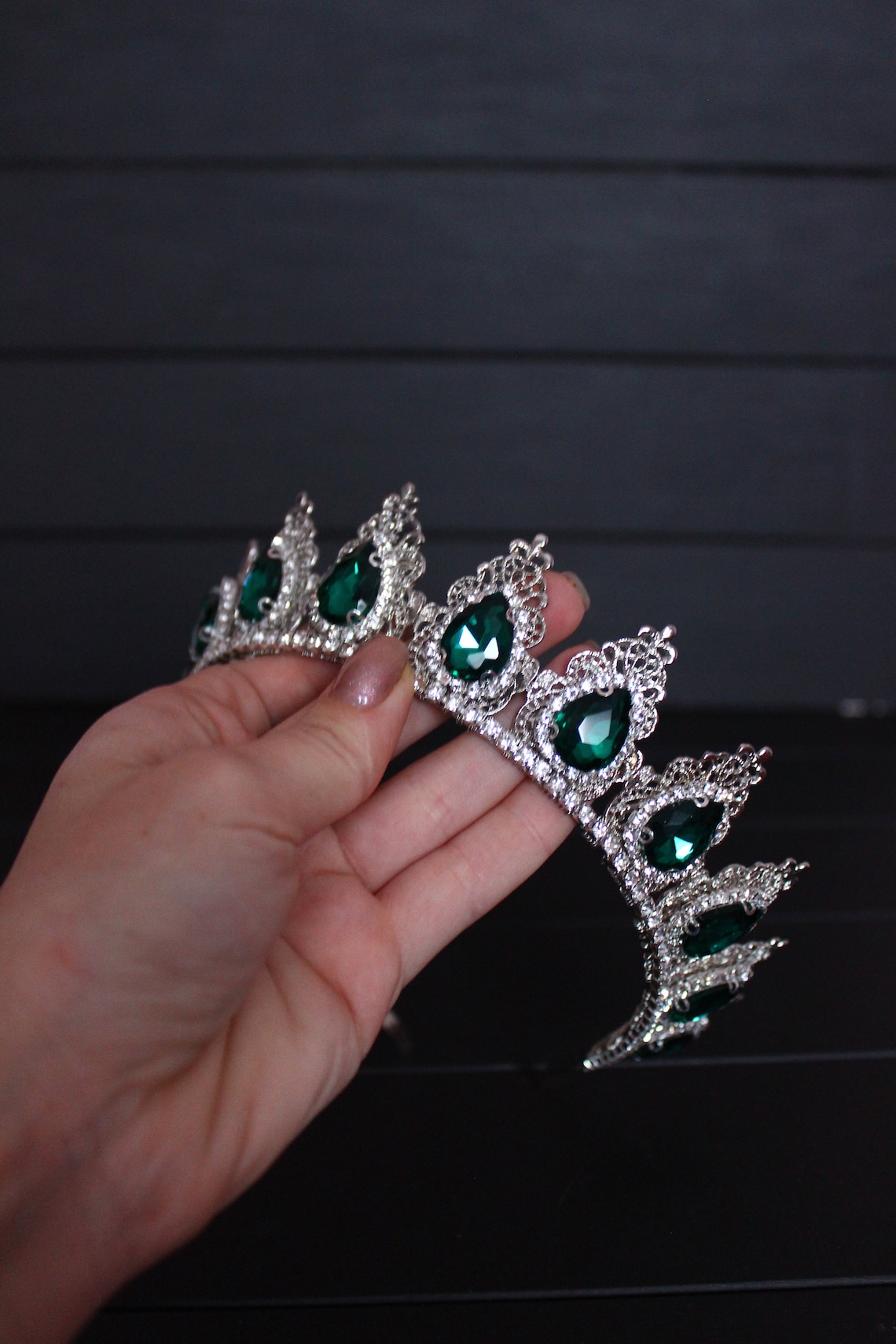 Green crown Crown Emerald crown Green tiara crown Bridal Tiara | Etsy
