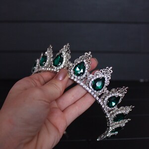 Green Crown Crown Emerald Crown Green Tiara Crown Bridal Tiara Green ...