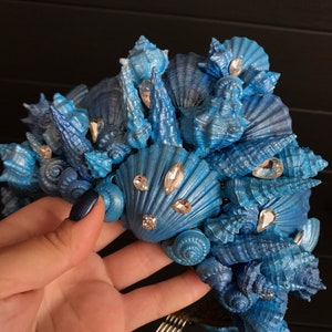 Blue Mermaid Crown Seashell Crown Seashell Tiara Ocean Hair | Etsy