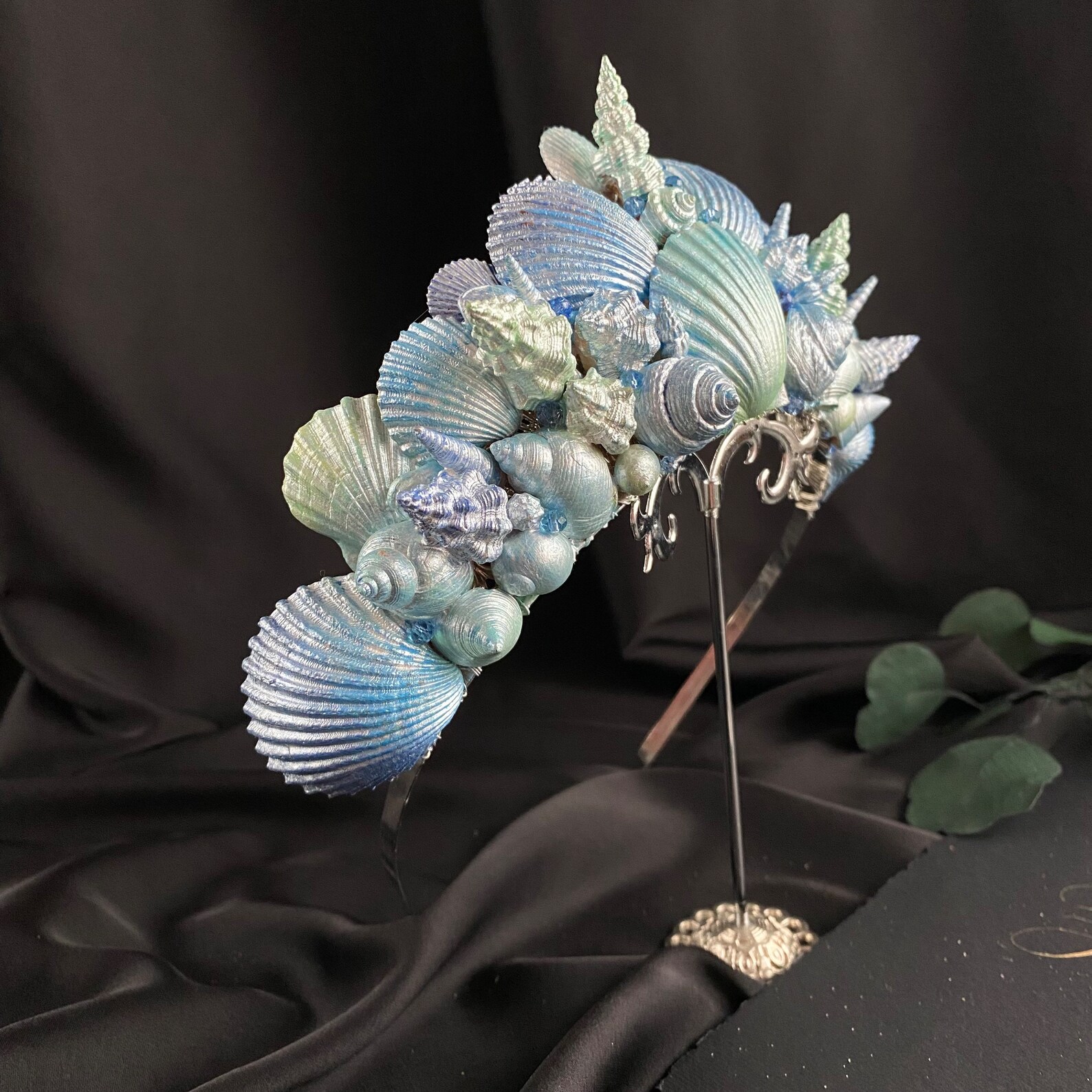 Blue Mermaid Crown Seashell Crown Seashell Tiara Ocean Hair - Etsy