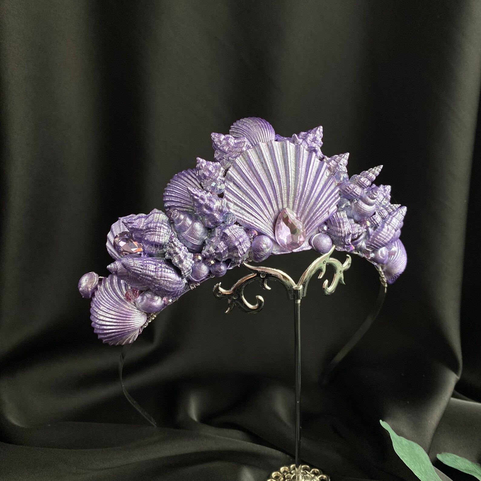 Purple Mermaid Crown Seashell Crown Seashell Tiara Ocean Hair - Etsy